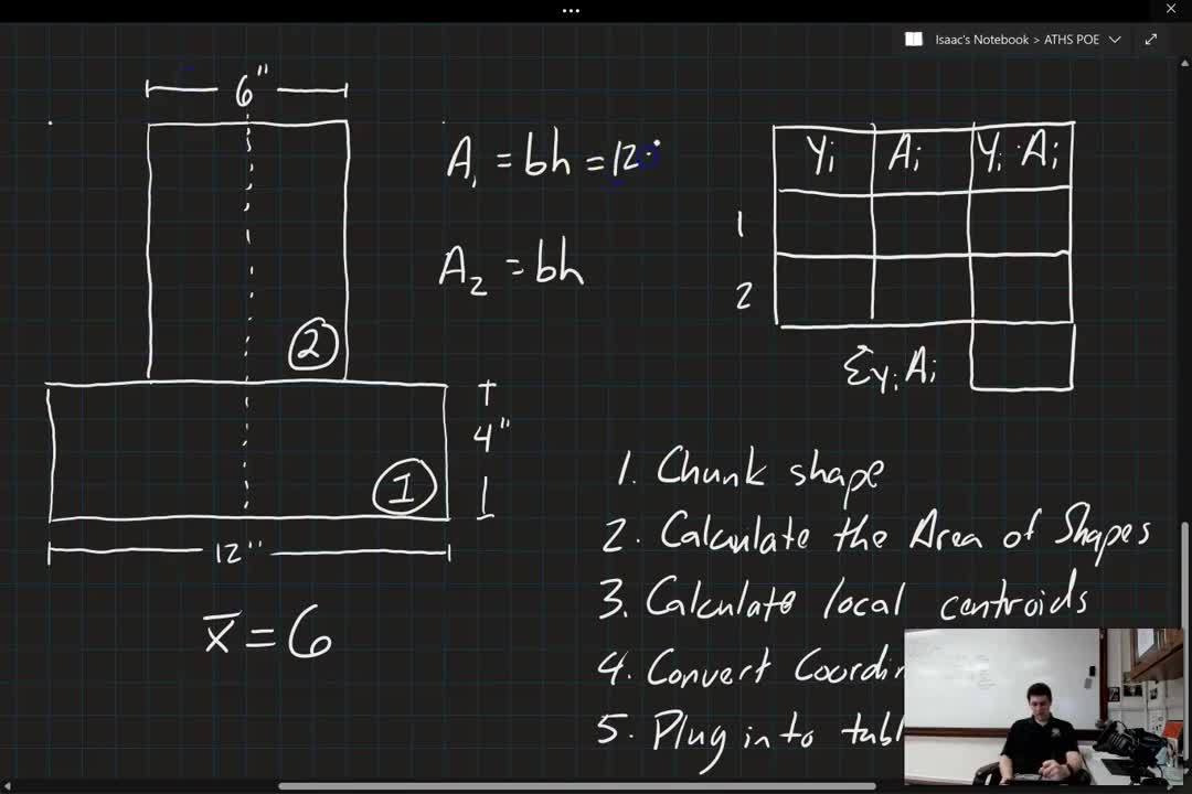 Centroid Example Problem Upside Down T Shaped Object Science